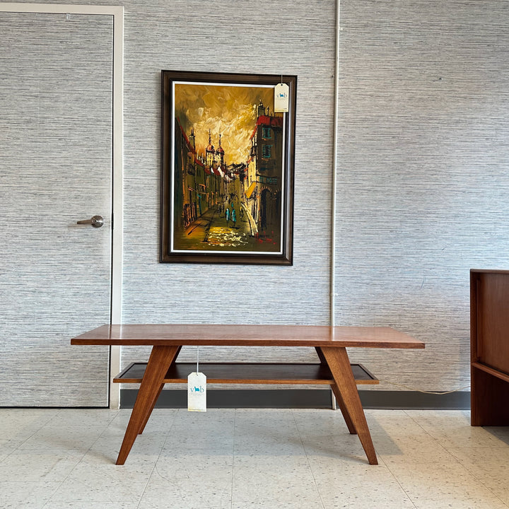 Mid century modern teak coffee table store