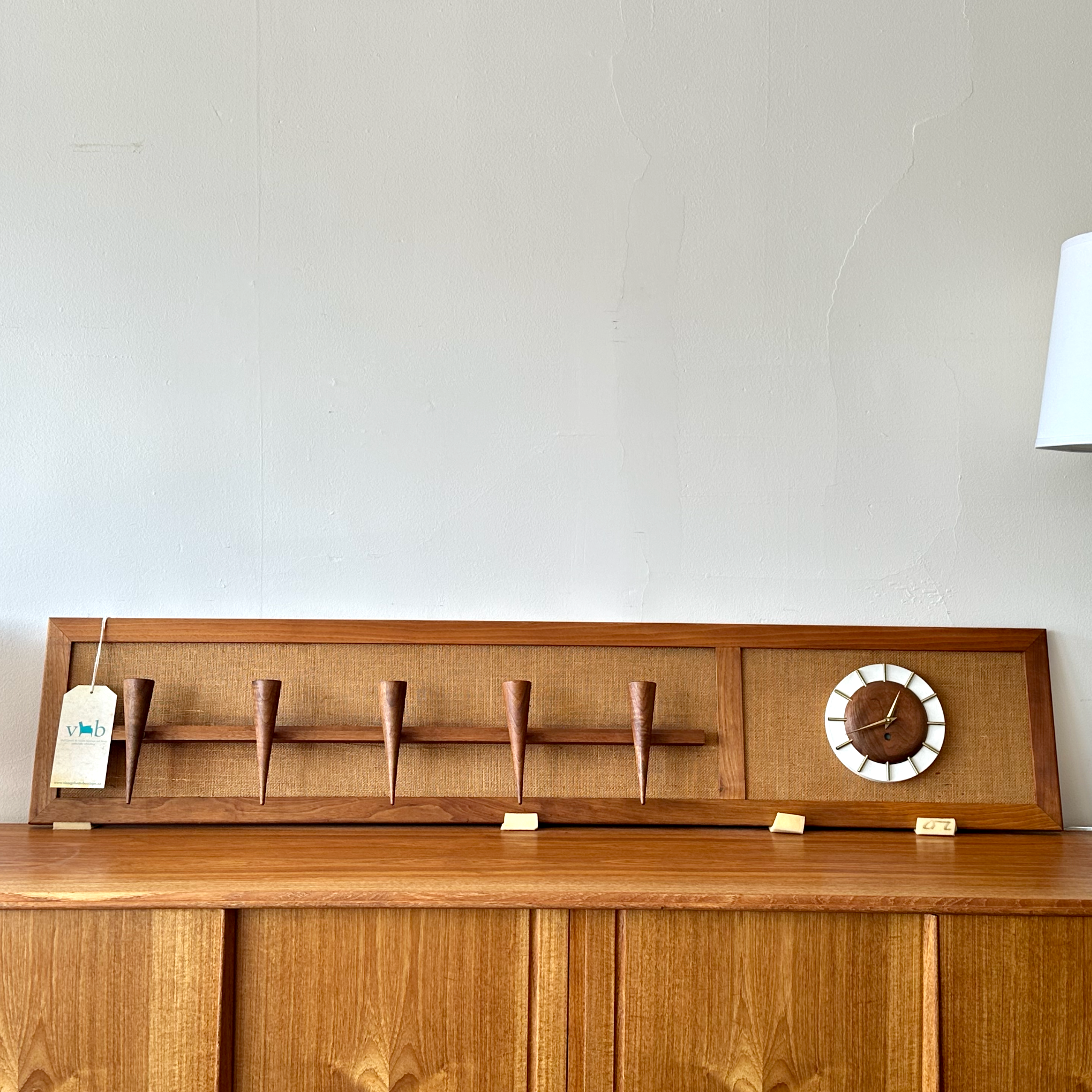Danish Modern Teak Clock With Teak Candleholders – Vintage Home Boutique