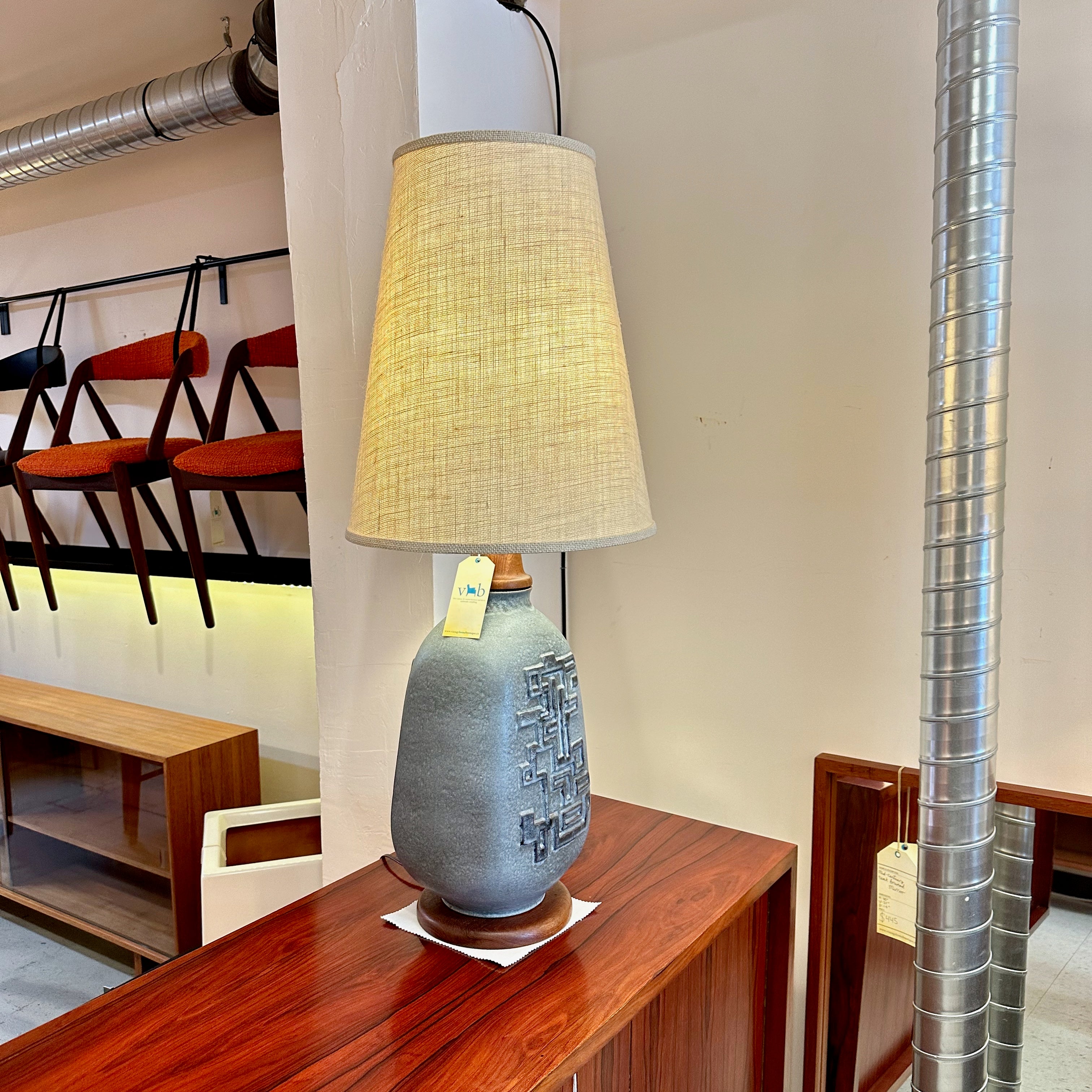 Large Mid-Century Modern Teak And Ceramic Table Lamp – Vintage Home ...