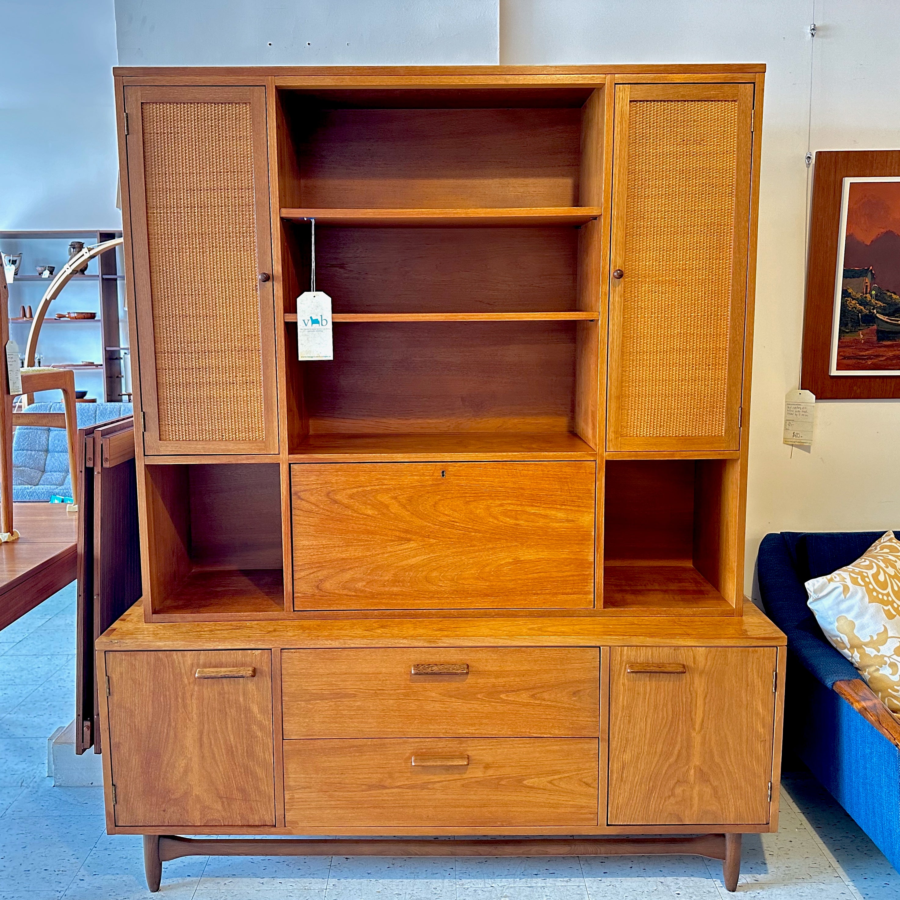 Mid-Century Modern Two Piece Solid Wood Wall Unit By Lane – Vintage ...